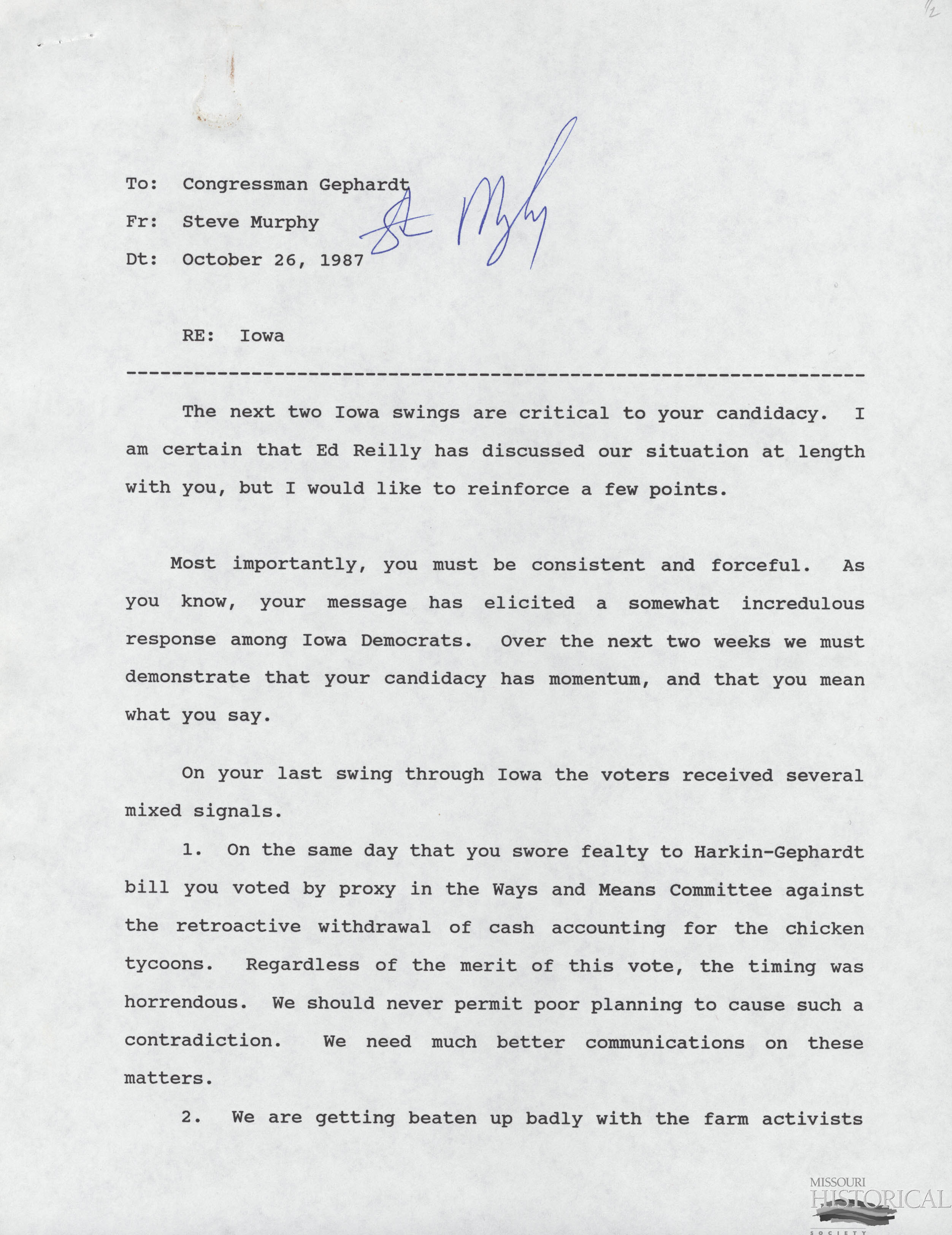 Richard A. Gephardt Collection: Follow the Timeline