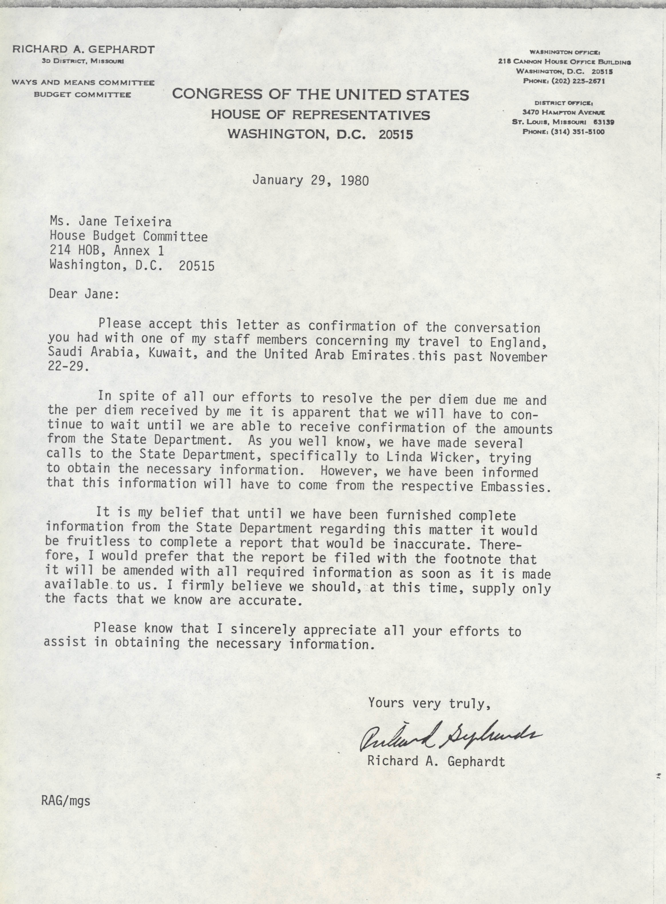 Richard A. Gephardt Collection: Follow the Timeline